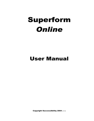 Superform Online User Manual | Manualzz