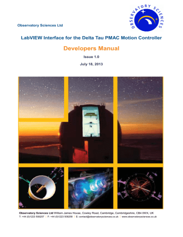 LabVIEW Interface for Delta Tau Turbo PMAC Motion Controller Developers Manual | Manualzz