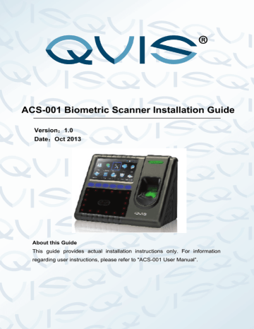 Biometric Scanner ACS 001 Installation Guide | Manualzz