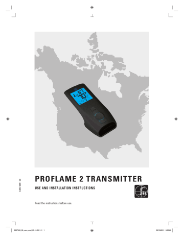 PROFLAME 2 TRANSMITTER - Regency Fireplace Products | Manualzz