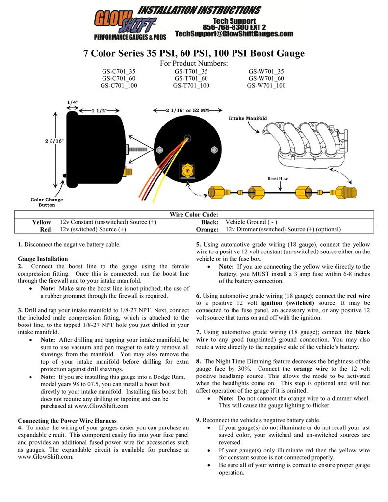 Glowshift Air Fuel Ratio Gauge Wiring Diagram - Wiring Diagram