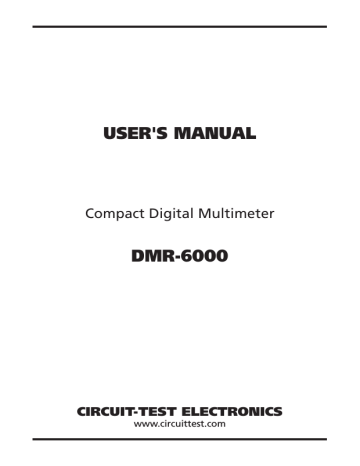 DMR-6000 Multimeter User's Manual | Manualzz
