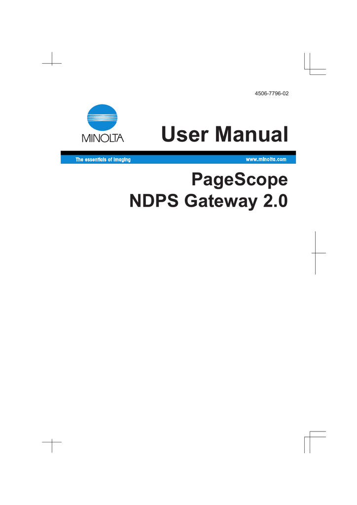 Konica Minolta PageScope NDPS Gateway 2.0 User manual | Manualzz