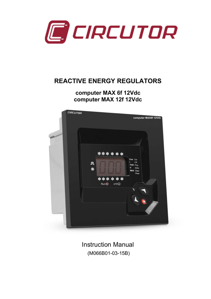 Circutor cMAXF Power Factor regulator Owner's Manual | Manualzz