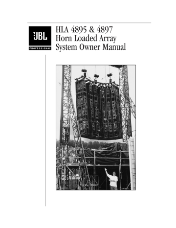 JBL HLA 4895 & 4897 Horn Loaded Array Owner Manual | Manualzz