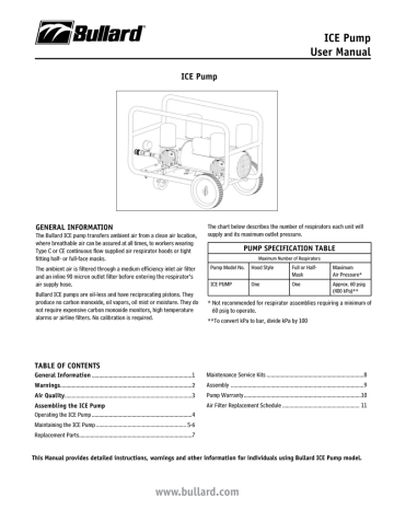 Bullard ICE pump ICE PUMP User Manual | Manualzz