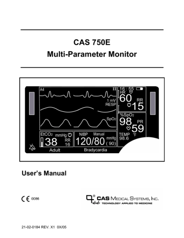 CAS 750E Patient Monitor User's Manual | Manualzz