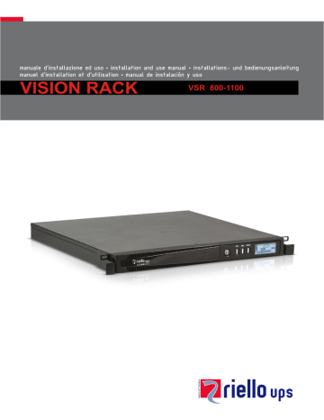 Riello UPS VISION RACK VSR 800-1100 Installation and Use Manual | Manualzz