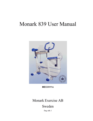 Monark 839 User manual | Manualzz