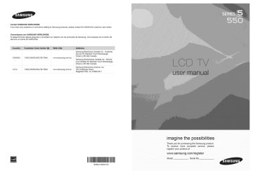 Samsung LN40B550K1FXZA LCD Television Owner's Manual | Manualzz