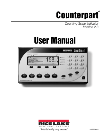 Counterpart Counting Scale Indicator User Manual | Manualzz