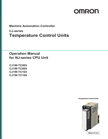 Omron CJ-Series Temperature Control Units Operation Manual | Manualzz