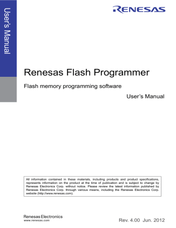 Renesas Flash Programmer User's Manual | Manualzz