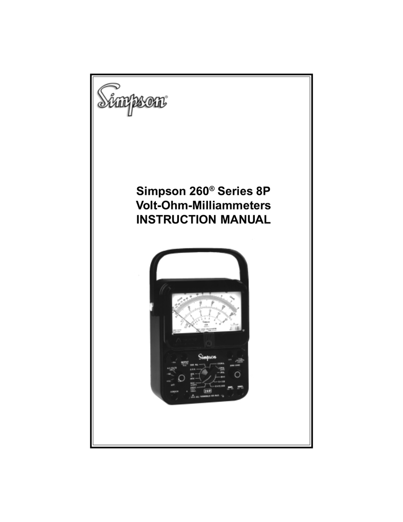 Simpson 260-8P Instruction manual | Manualzz