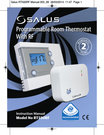 SALUS RT500RF Programmable Thermostat Instruction Manual | Manualzz