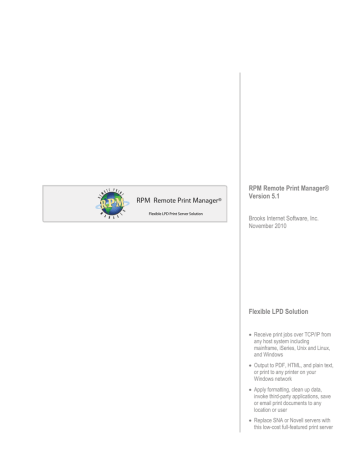 RPM Remote Print Manager 5.1 User Manual | Manualzz
