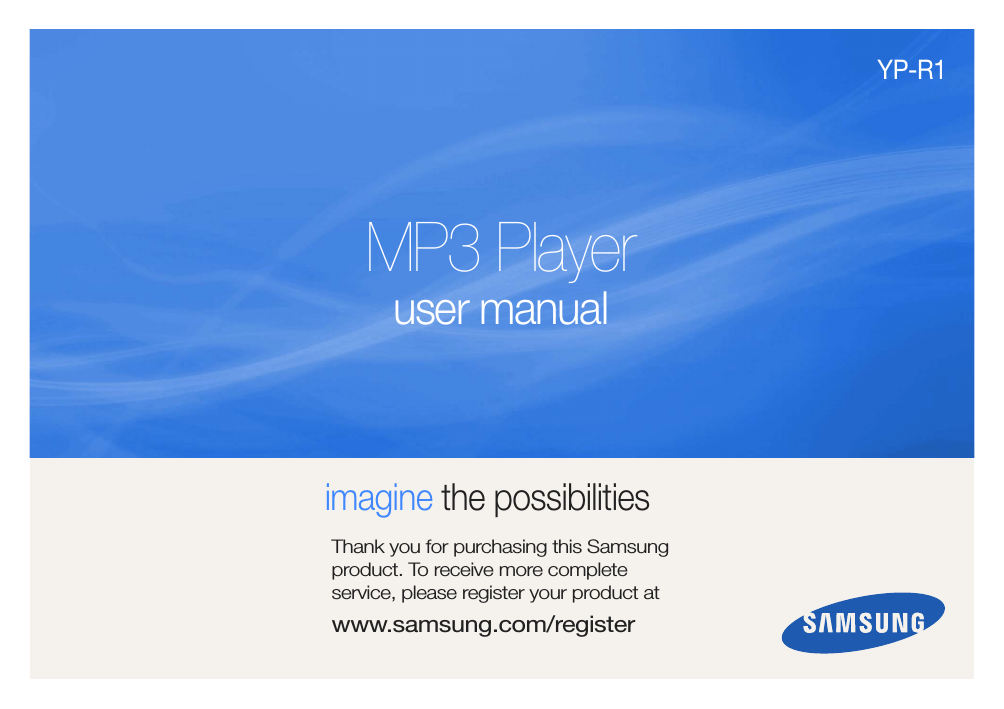 Samsung yePP YP-R1 8GB User manual | Manualzz