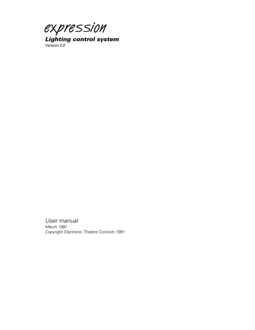 ETC expression 2.0 User manual | Manualzz