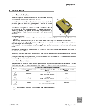 Autec Dynamic ARM Receiving Unit Installer Manual | Manualzz