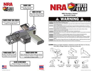 NRA Jotto Gear Handgun Holster Quickstart Guide | Manualzz