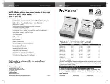 ProMariner ProNautic1260P Instruction manual | Manualzz