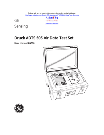 Air Data Test Set ADTS 505 User Manual | Manualzz