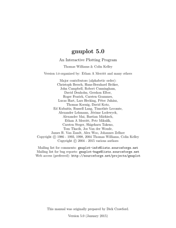 Gnuplot User Manual - Interactive Plotting | Manualzz