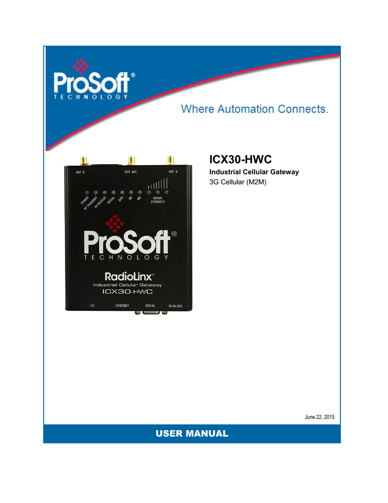 ProSoft Technology ICX30-HWC User manual | Manualzz