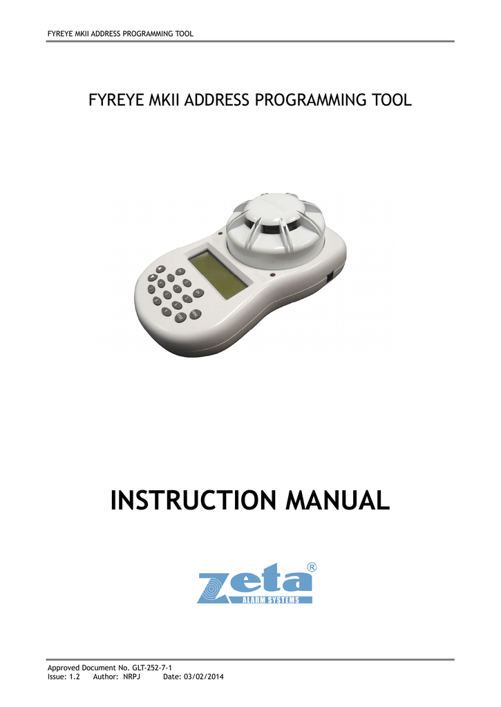 Zeta MKII-TOOL Address Programming Handheld Tool Owner's Manual | Manualzz