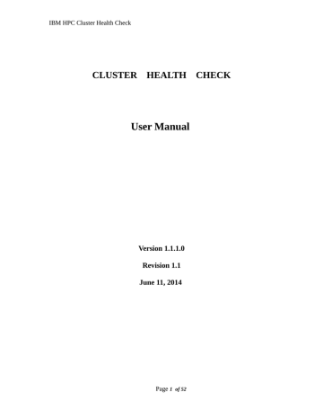IBM HPC Cluster Health Check User Manual | Manualzz