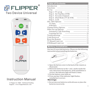 Flipper LC Two Device Universal Instruction manual | Manualzz