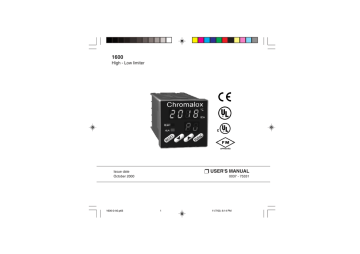 Chromalox 1600 Safety Limit Controller Installation manual | Manualzz