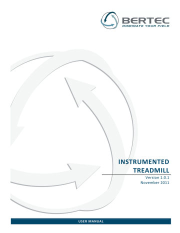 Bertec Instrumented Treadmill User Manual | Manualzz