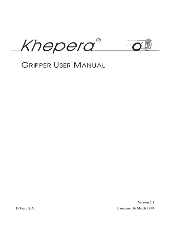 Khepera Gripper User Manual | Manualzz