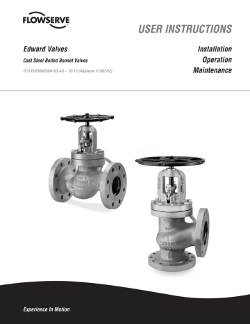 Flowserve Edward Cast Steel Bolted Bonnet Valves User Instructions ...