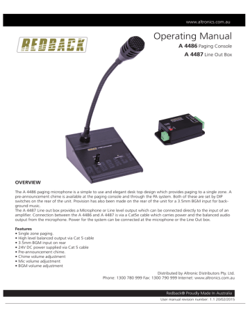 Redback A 4486 Operating Manual | Manualzz