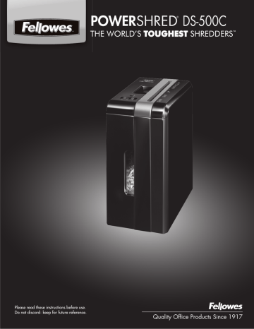 Fellowes DS-500C Paper Shredder User manual | Manualzz