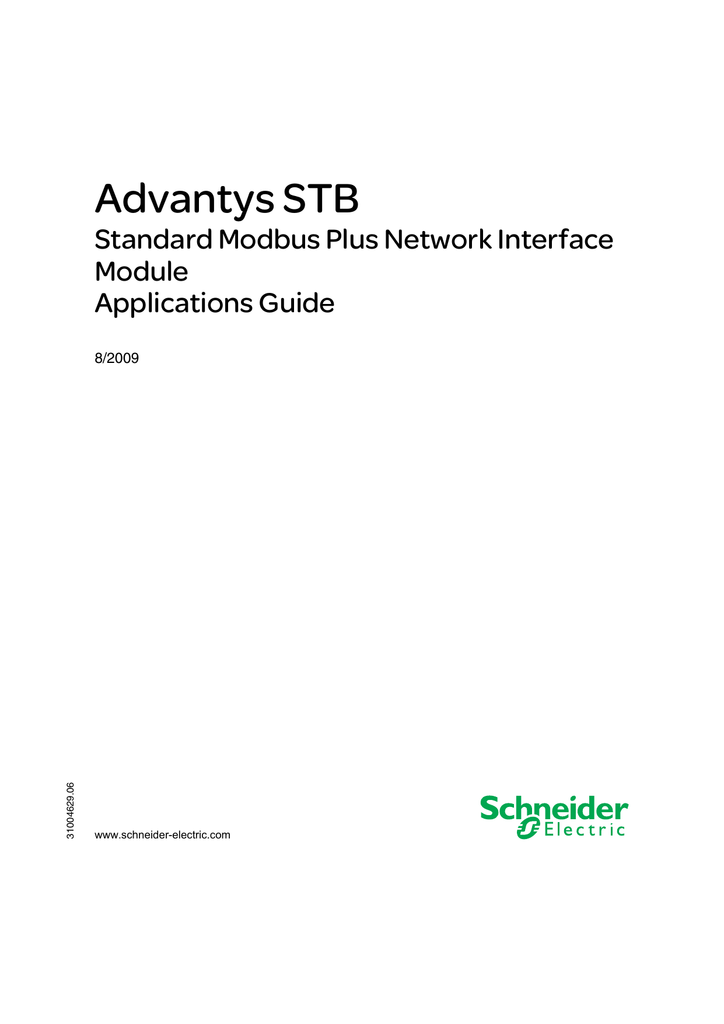 Schneider Electric STBNMP2212 Standard Modbus Plus Network Interface Module User Guide | Manualzz