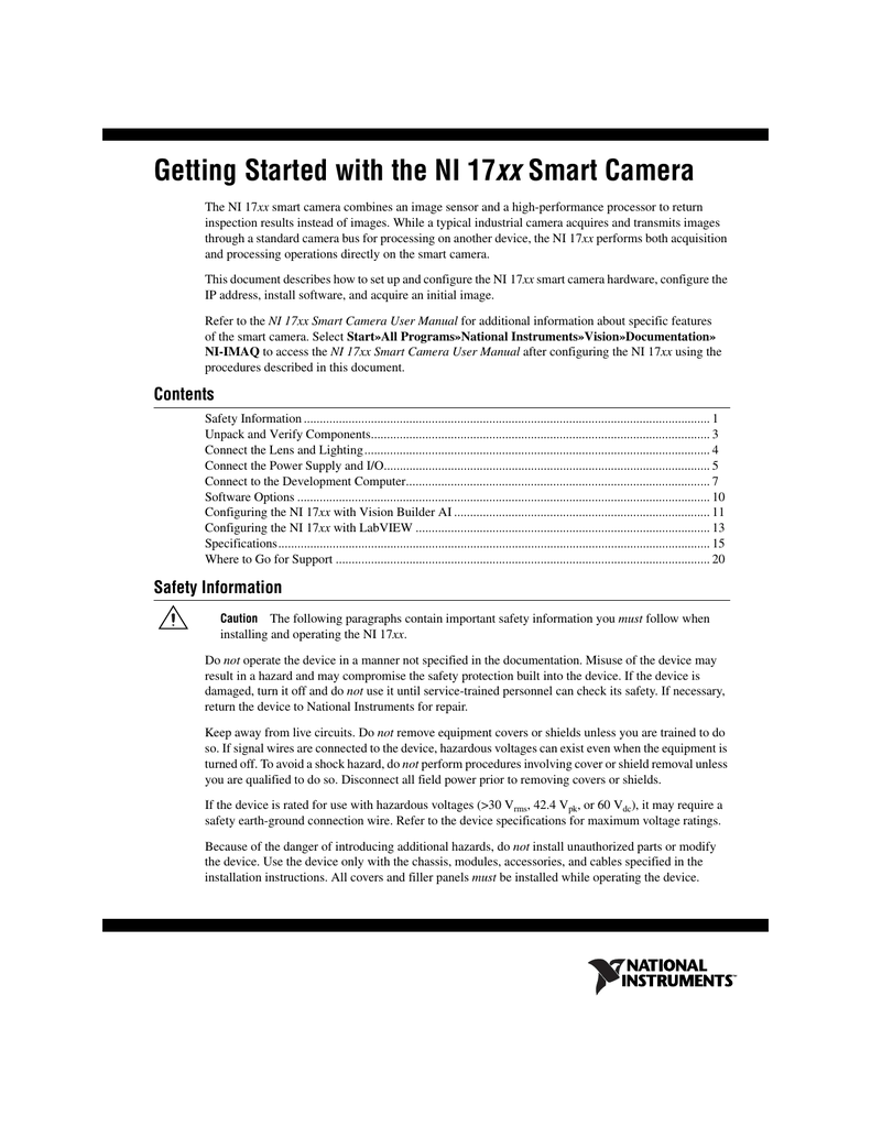 National Instruments NI 17 xx Getting Started | Manualzz National Instruments NI 17 xx Getting Started | Manualzz