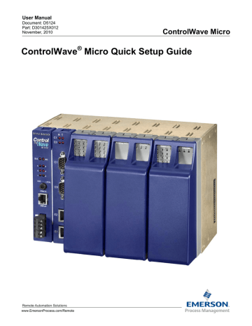 Emerson ControlWave Micro Quick Setup Guide | Manualzz