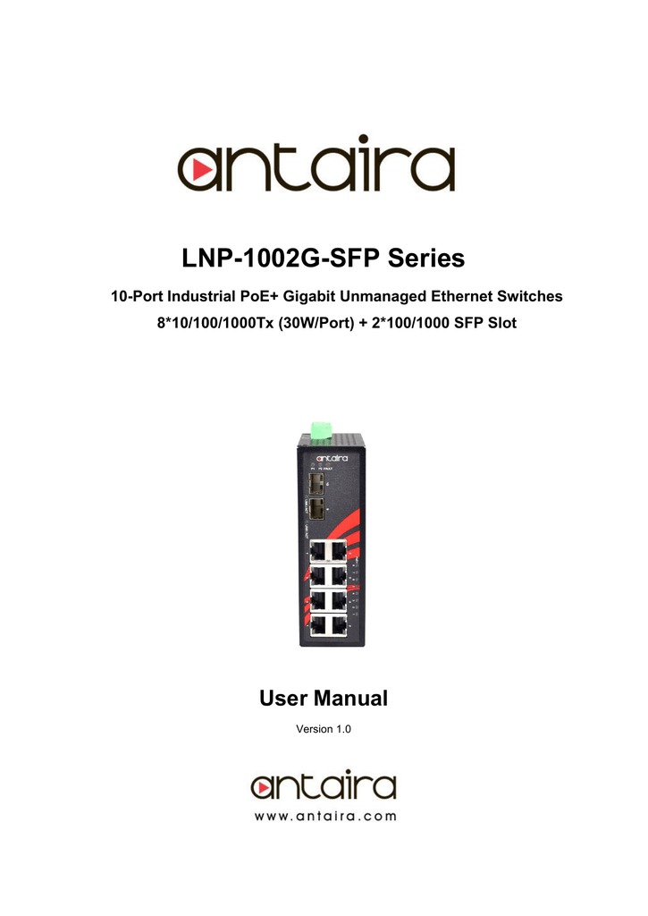 ANTAIRA LNX-0501G-SFP User manual | Manualzz