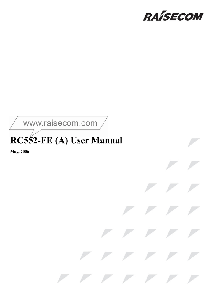 Raisecom RC552-FE User manual | Manualzz