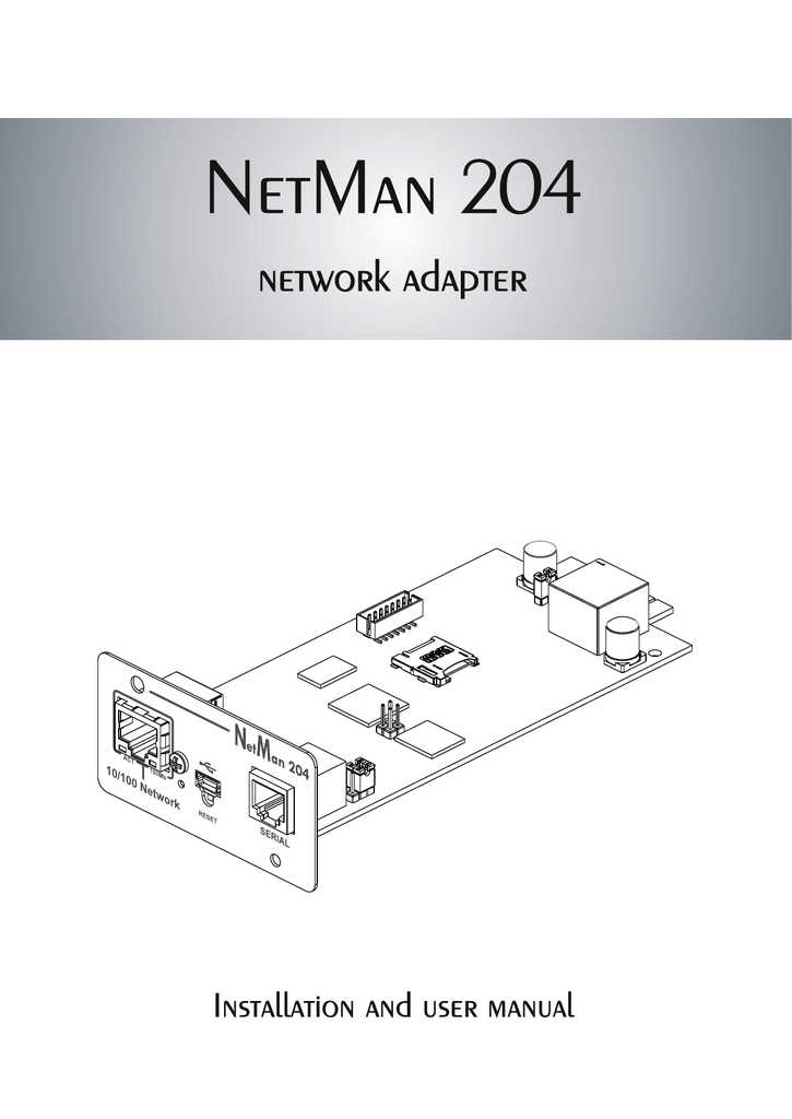 NetMan 204 Installation and User Manual | Manualzz