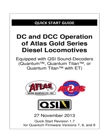 Atlas Gold Series Diesel Locomotive Quick Start Guide | Manualzz
