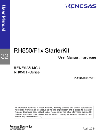 RH850 F-Series RH850/F1x StarterKit User Manual: Hardware | Manualzz