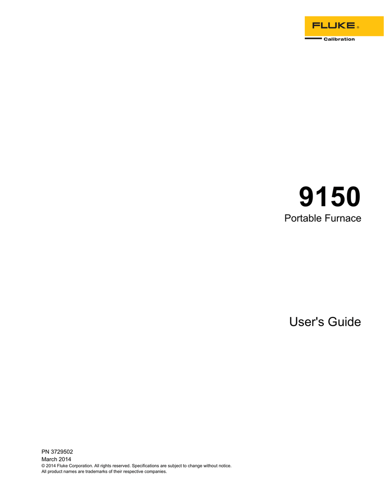 Fluke Calibration 9150 Thermocouple Furnace User's guide | Manualzz