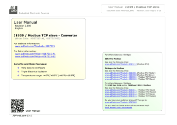 ADFWeb J1939 / Modbus TCP Slave - Converter User Manual | Manualzz