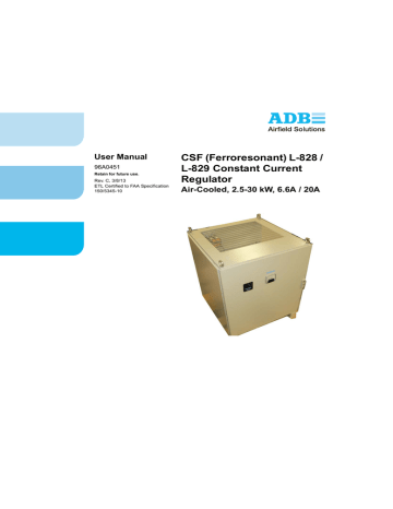 CSF L-828/L-829 Constant Current Regulator User Manual | Manualzz