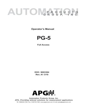 APG PG5 Digital Pressure Gauge User manual | Manualzz