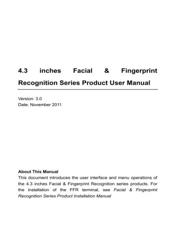 Facial & Fingerprint Recognition 4.3 inches User Manual | Manualzz